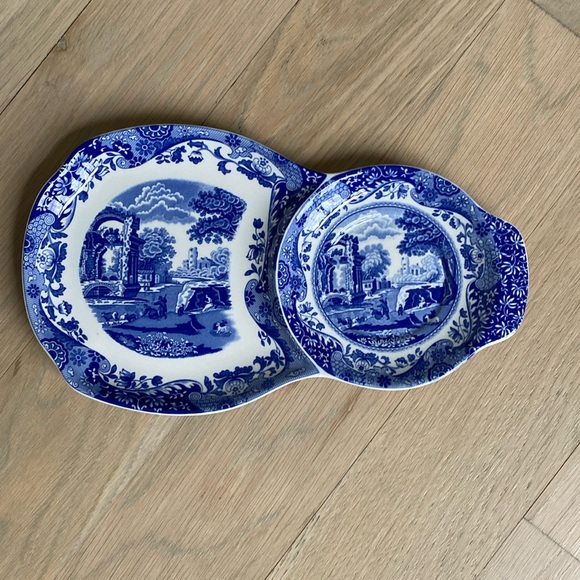 Spode | Dining | Tea And Toast Snack Plate Spode Blue Italian | Poshmark